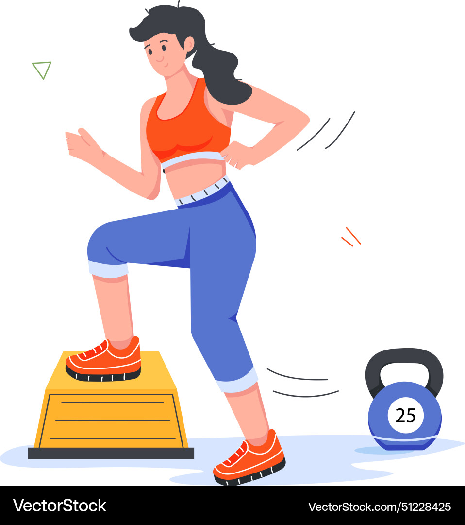 Gym and fitness flat mini Royalty Free Vector Image