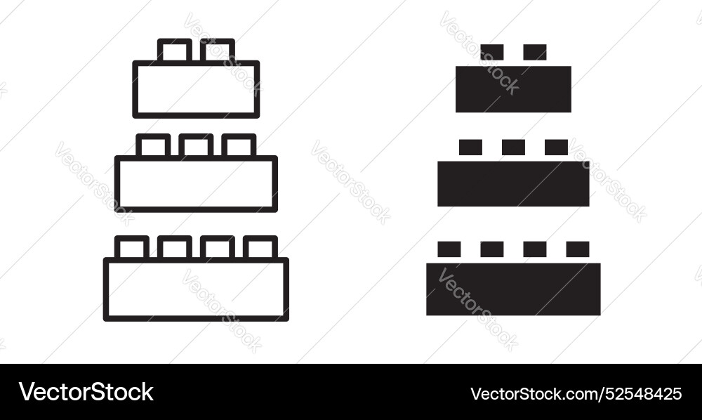Lego thin line icon set Royalty Free Vector Image