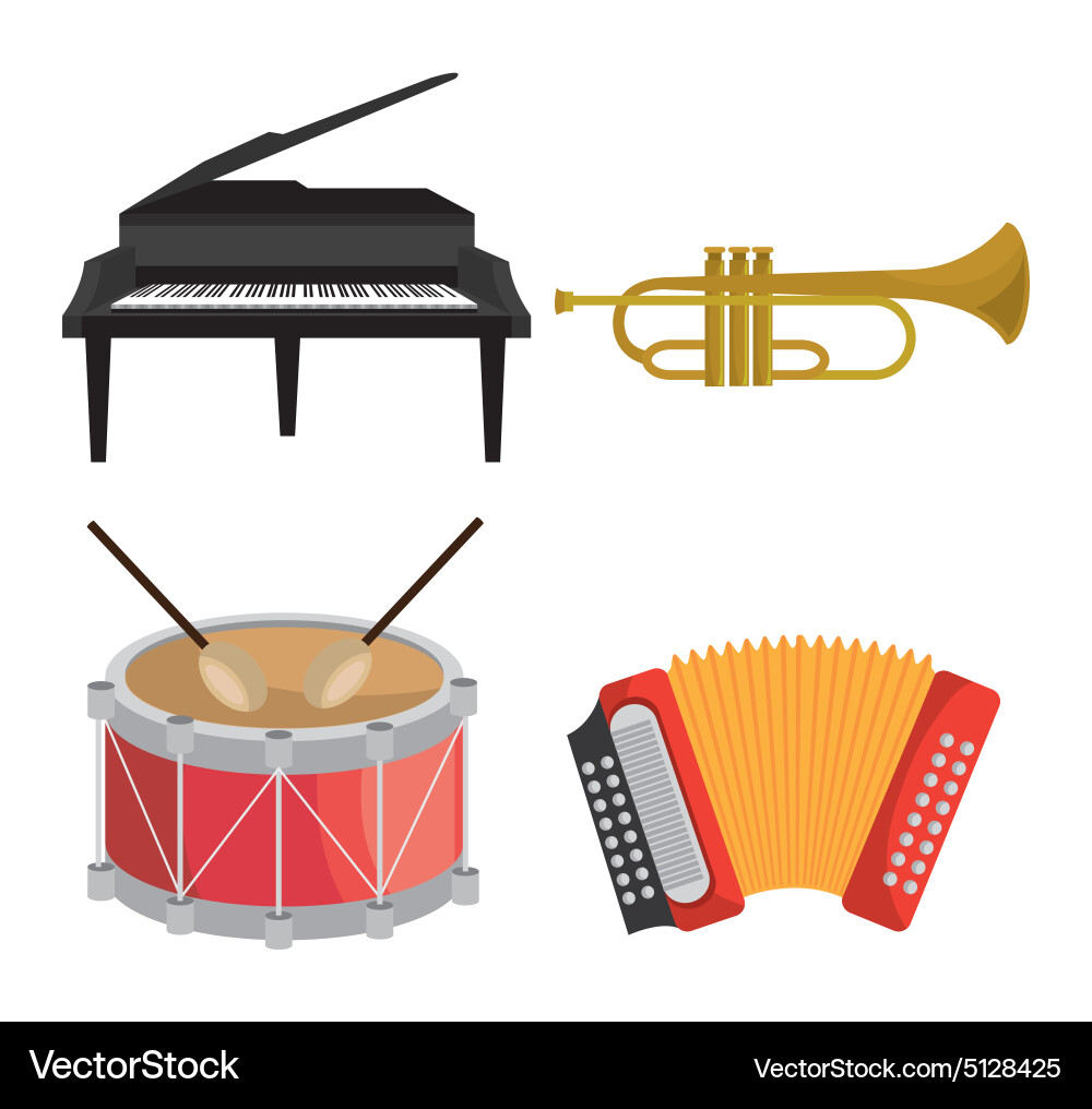 Music instruments design Royalty Free Vector Image