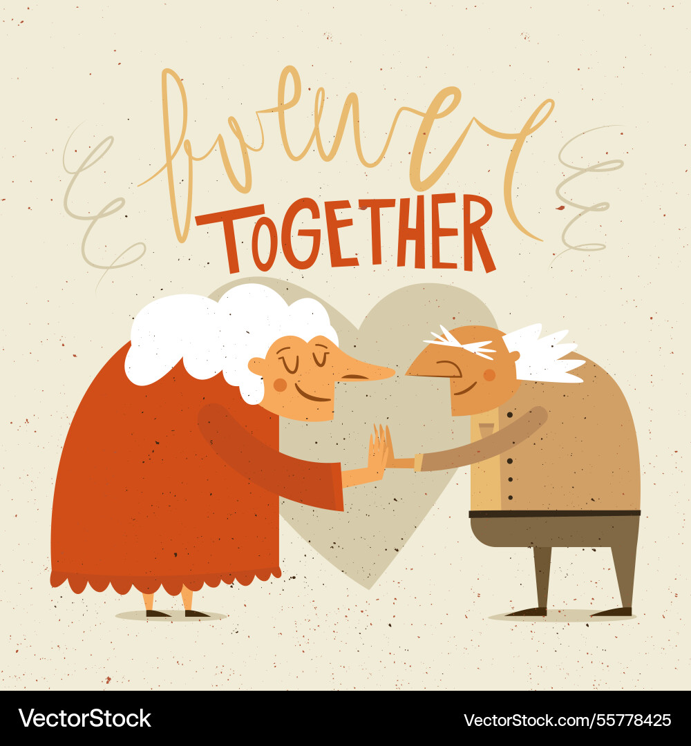 Old couple in love Royalty Free Vector Image - VectorStock