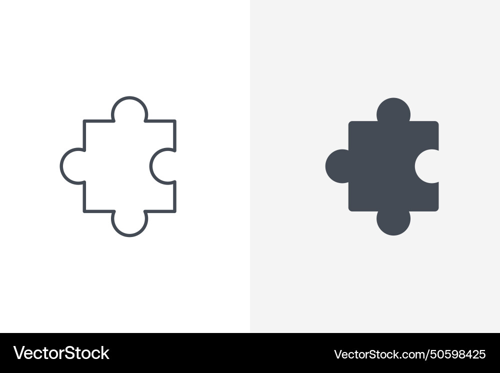 Piece puzzle icon set bundle isolated Royalty Free Vector