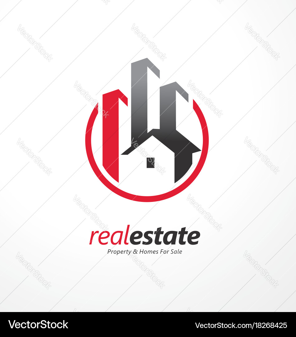 Real Estate Circle Logo Royalty Free Vector Image