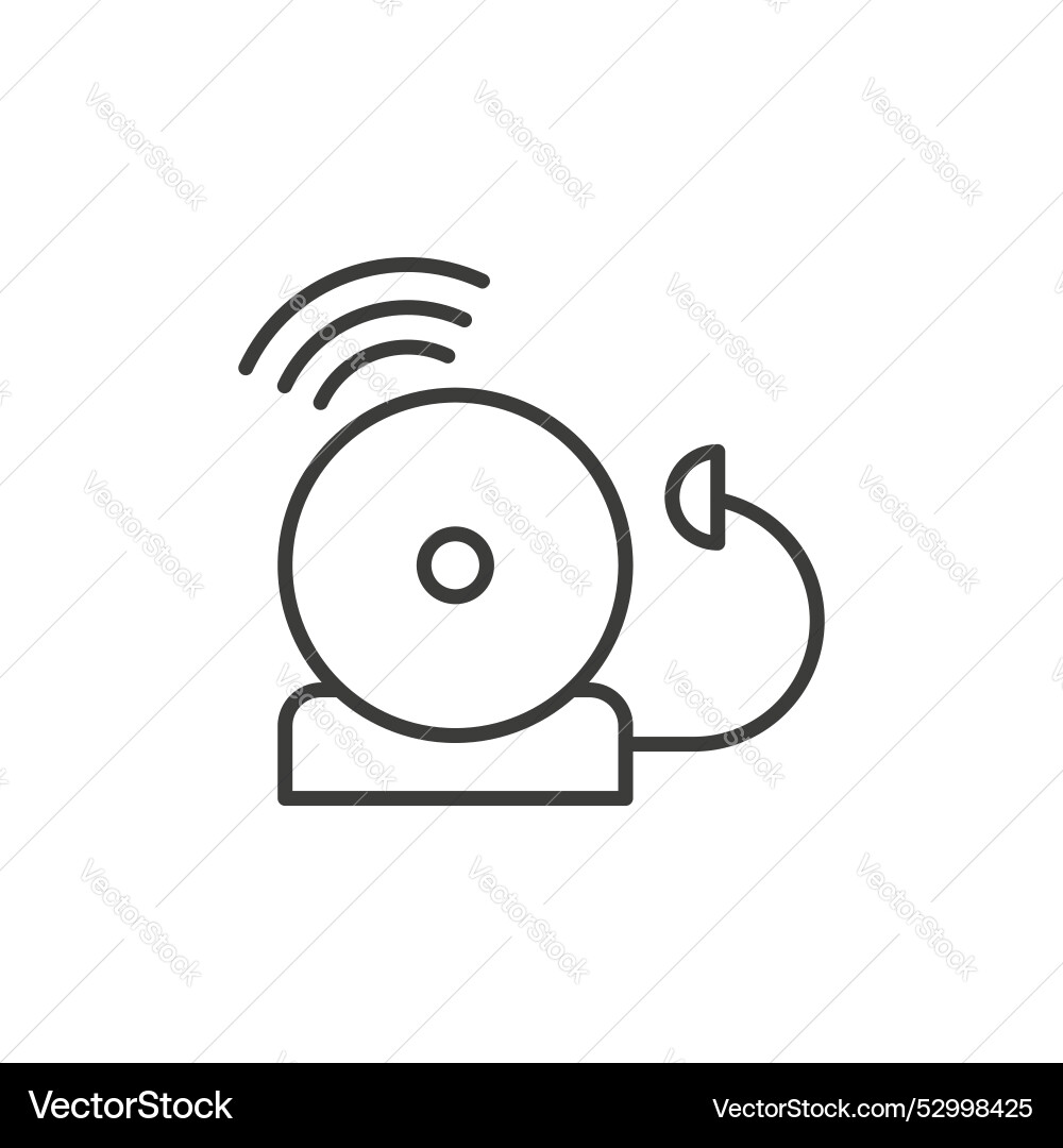 School bell icon set fire symbol emergency Vector Image