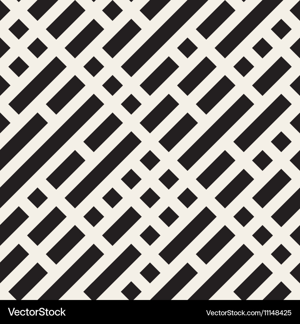 Seamless black and white diagonal rectangle Vector Image