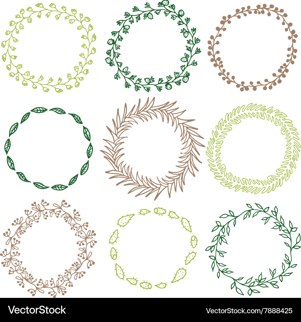 Set of decorative circle frames Royalty Free Vector Image