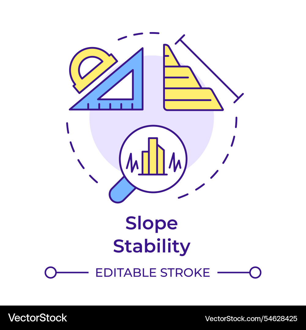 Slope stability multi color concept icon Vector Image