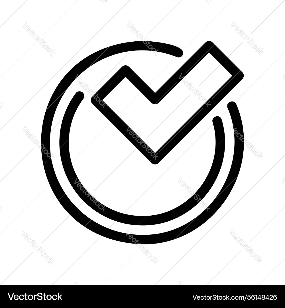A clean pictogram focused on topic check mark Vector Image