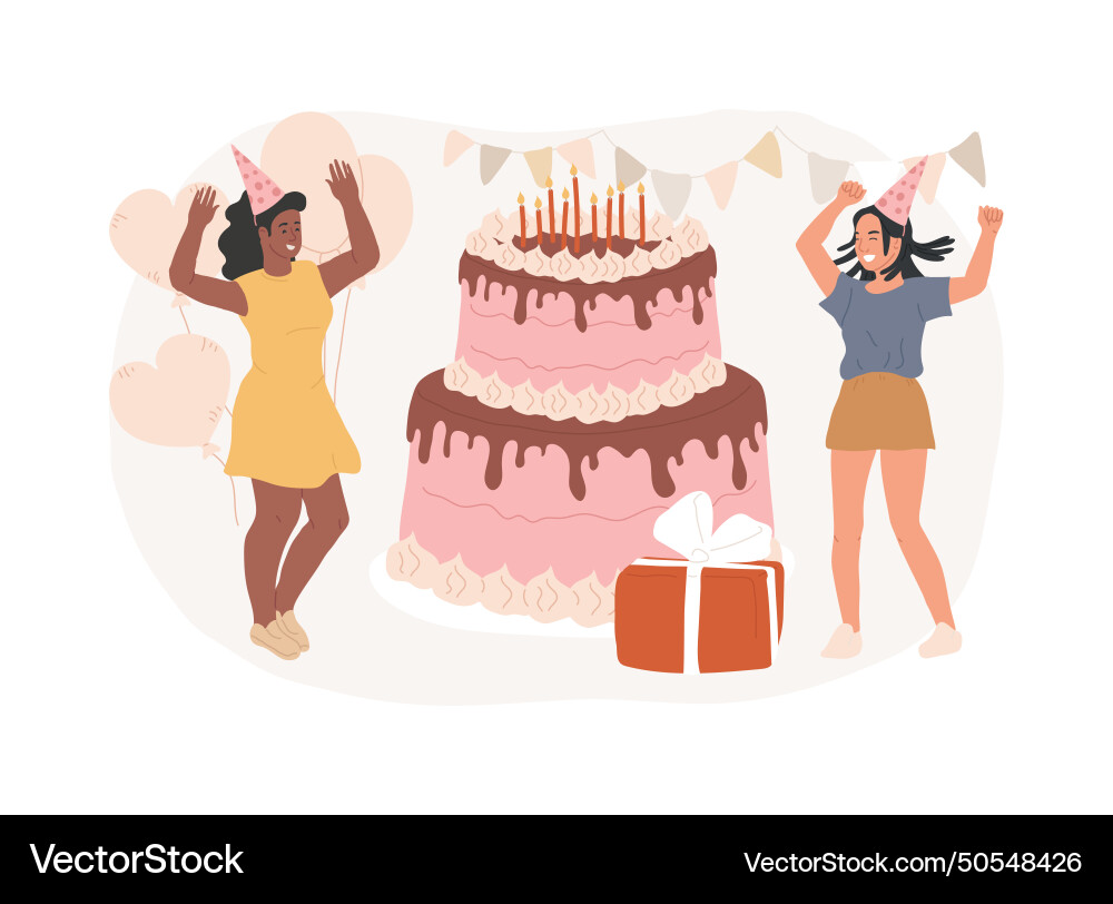 Birthday party isolated concept Royalty Free Vector Image