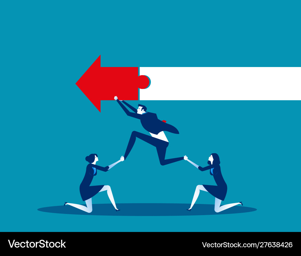 Business teamwork with partners concept Royalty Free Vector