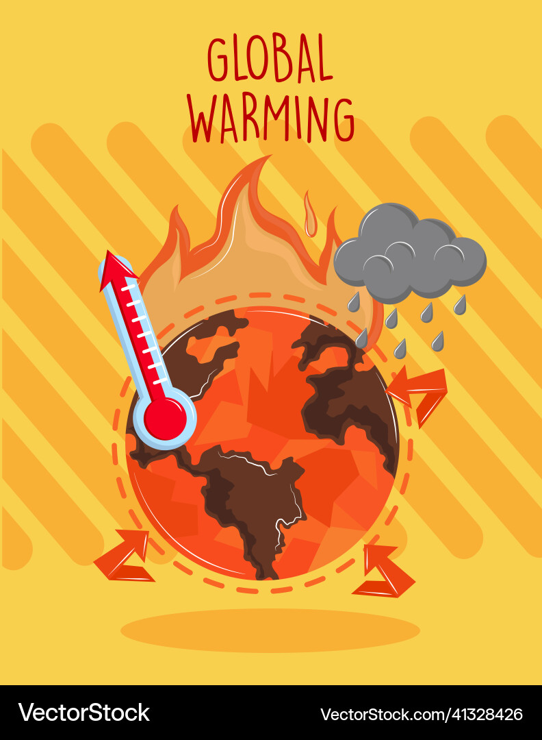 Global warming poster Royalty Free Vector Image