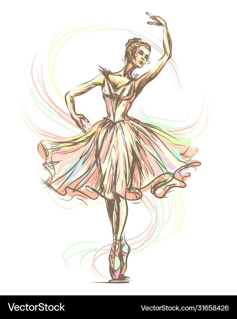 Graceful beautiful dancing ballerina Royalty Free Vector