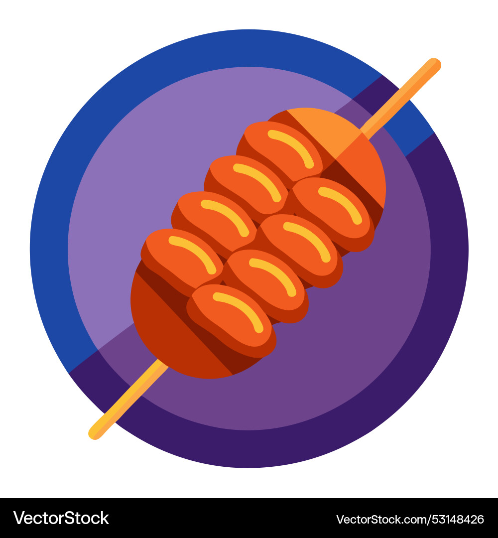 Grilled skewered meat dish Royalty Free Vector Image