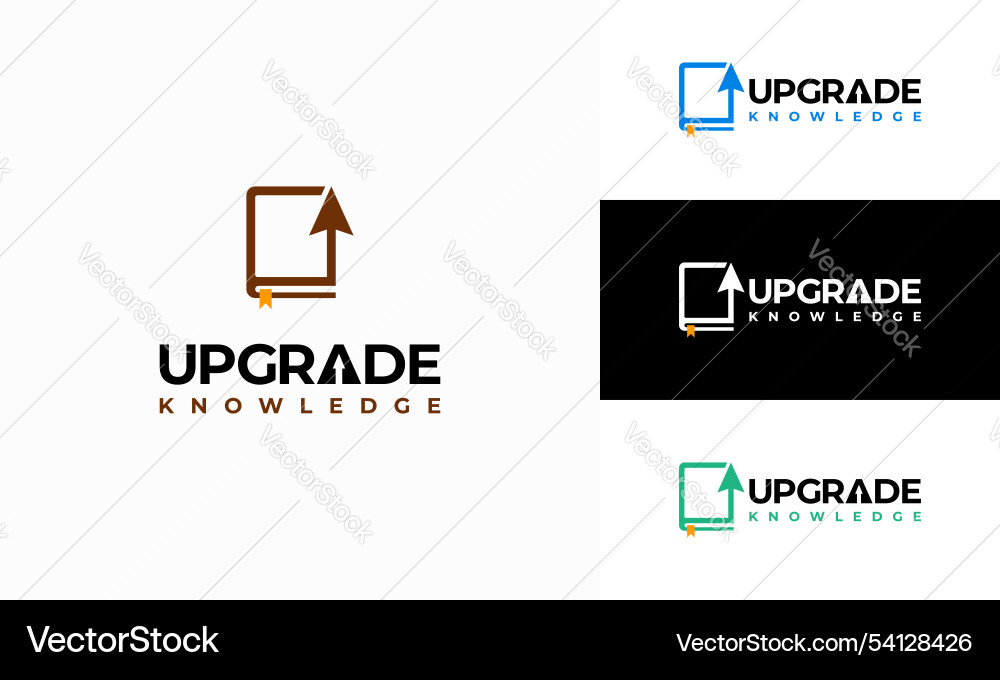 Library book logo designs concept upgrade Vector Image
