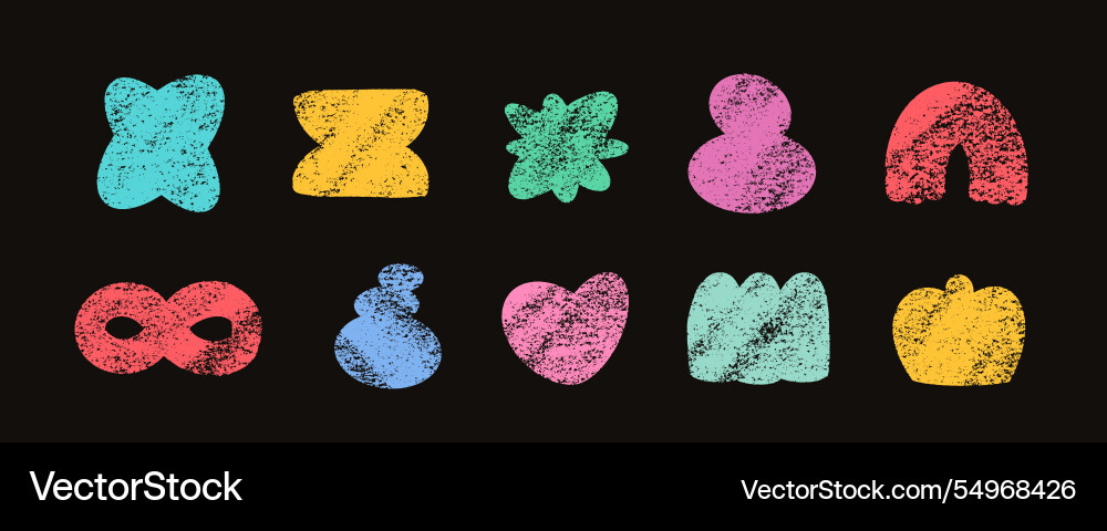Pencil color squiggle retro abstract stickers Vector Image