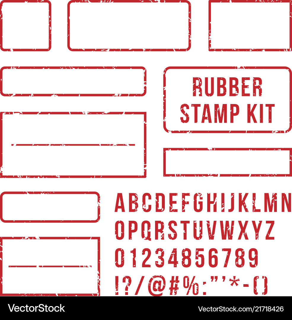 Rubber stamp letters red stamps frame Royalty Free Vector