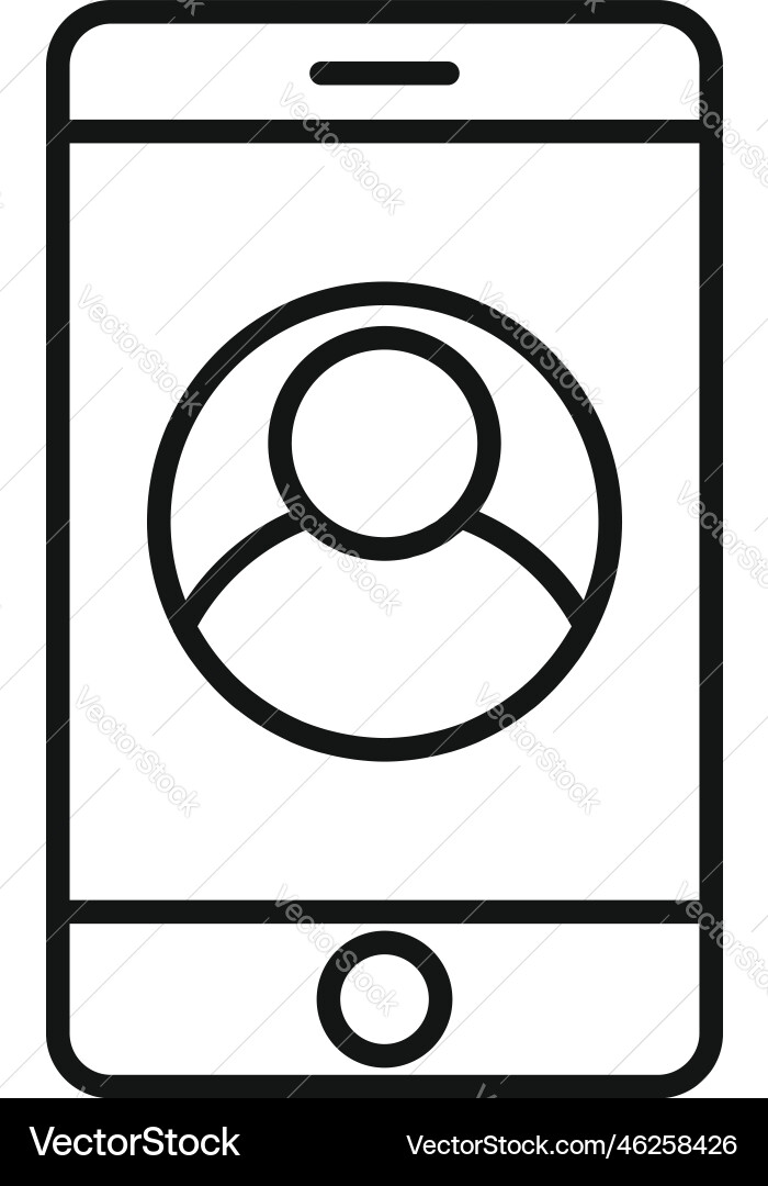 Smartphone trust icon outline social Royalty Free Vector