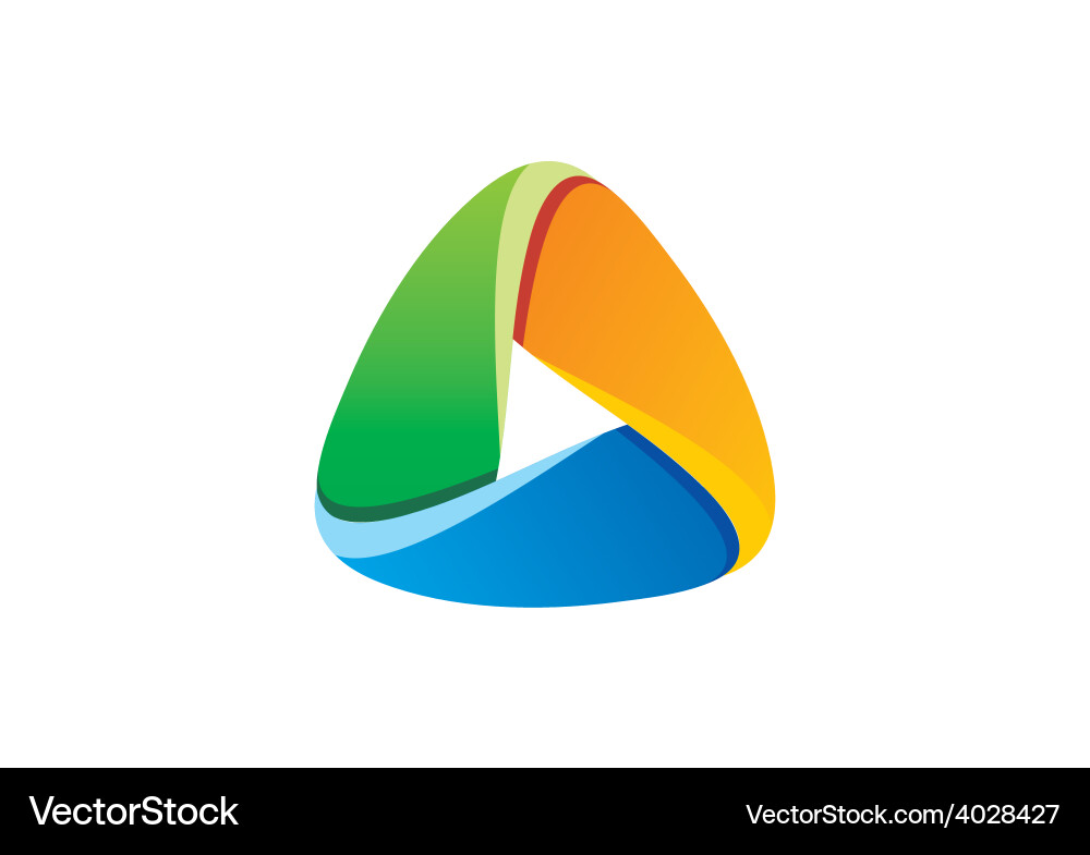 3d triangle social media abstract logo Royalty Free Vector