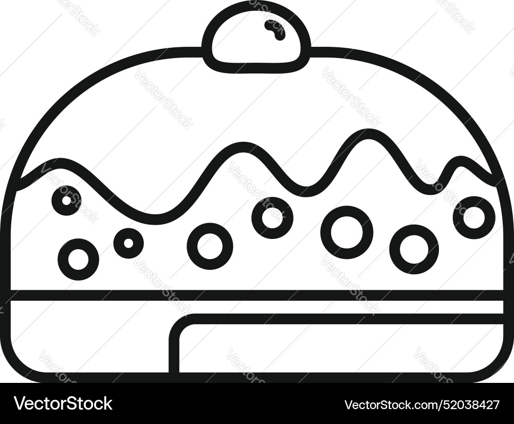 Delicious round cake with cherry topping Vector Image
