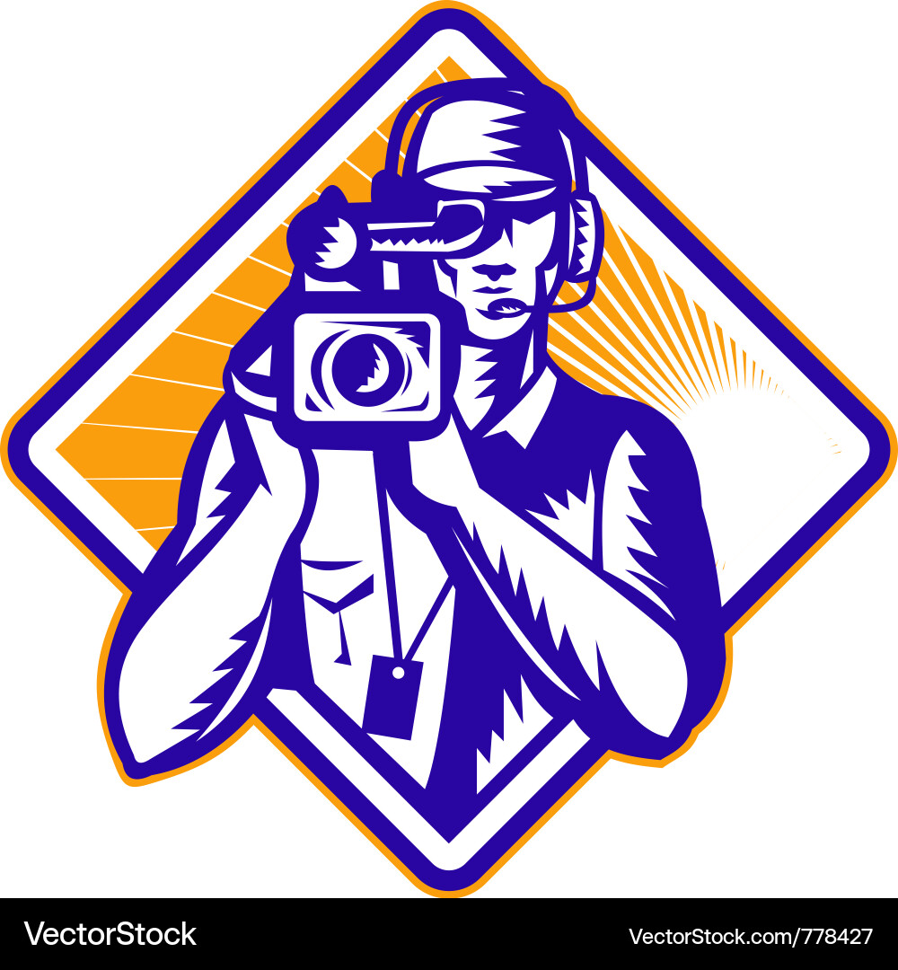Film crew cameraman Royalty Free Vector Image - VectorStock