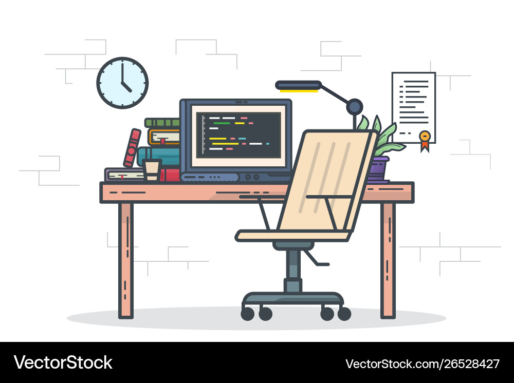 Home office concept Royalty Free Vector Image - VectorStock