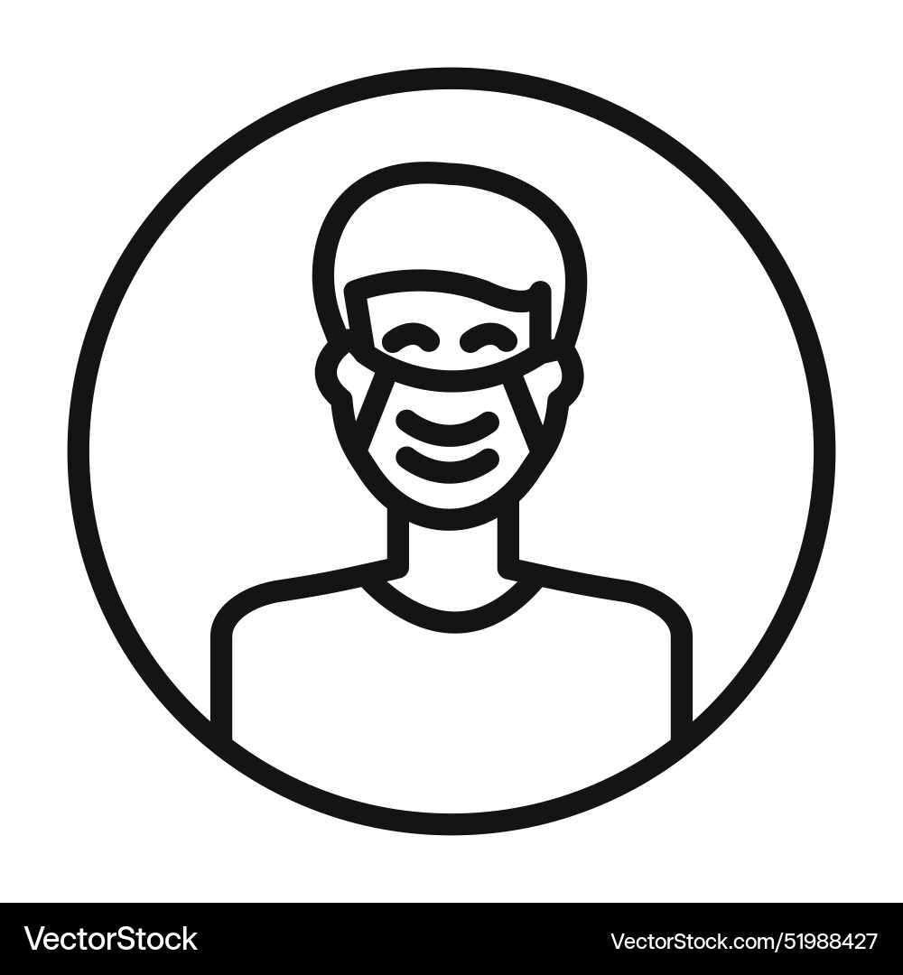 Man face with mask icon mark in filled style Vector Image