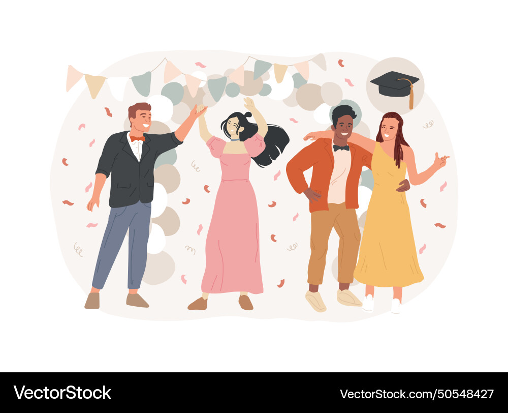 Prom party isolated concept Royalty Free Vector Image