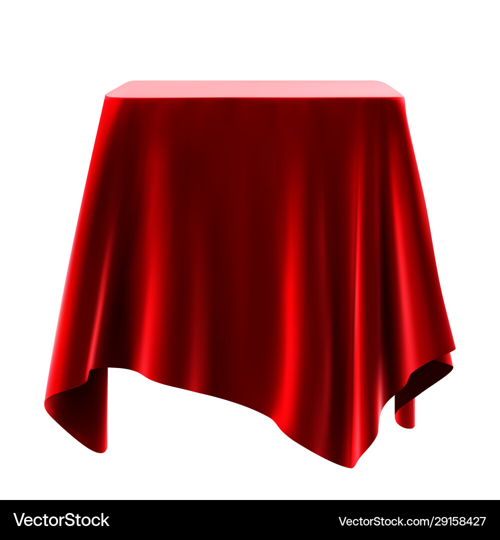 Red tablecloth isolated on white background Vector Image