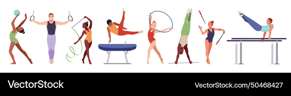 Rhythmic gymnasts professional athletes young Vector Image
