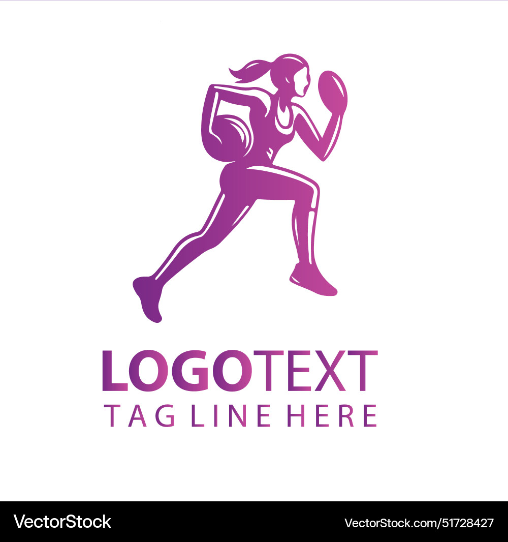 Running women logo Royalty Free Vector Image - VectorStock