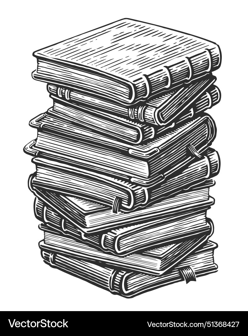 Stack of school books textbooks in pile Royalty Free Vector