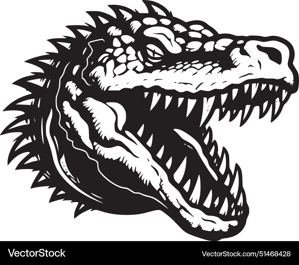 Alligator - black and white isolated icon Vector Image