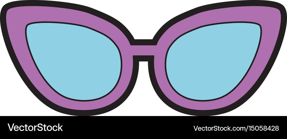 Cute purple glasses cartoon Royalty Free Vector Image