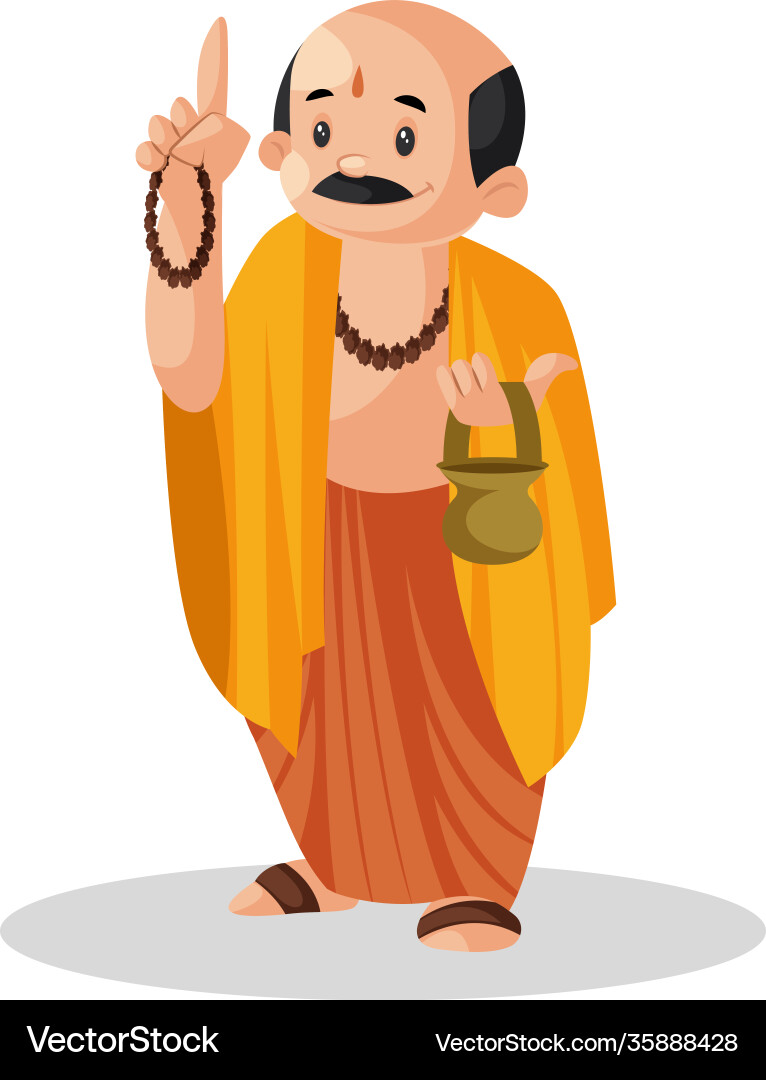 Indian pandit cartoon Royalty Free Vector Image