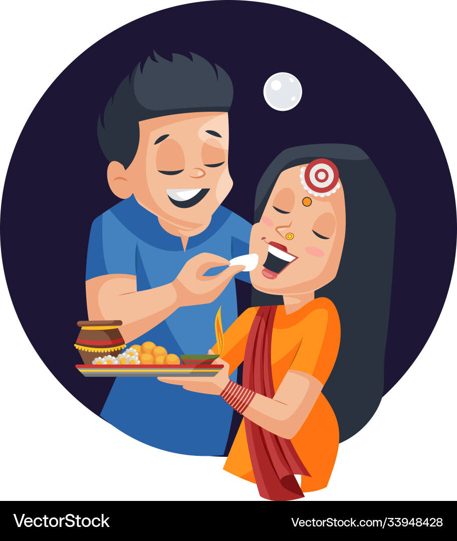 Karva chauth Royalty Free Vector Image - VectorStock