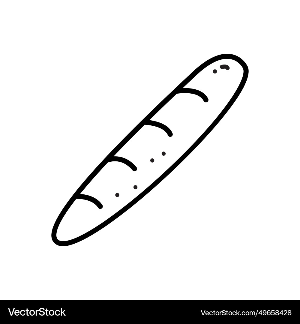 Long bread line icon logo image Royalty Free Vector Image