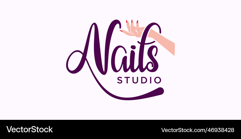 Nail polish logo design studio Royalty Free Vector Image