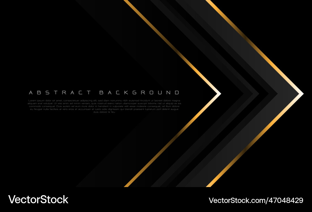 Abstract Gold Dark Grey Metallic Arrow Direction Vector Image