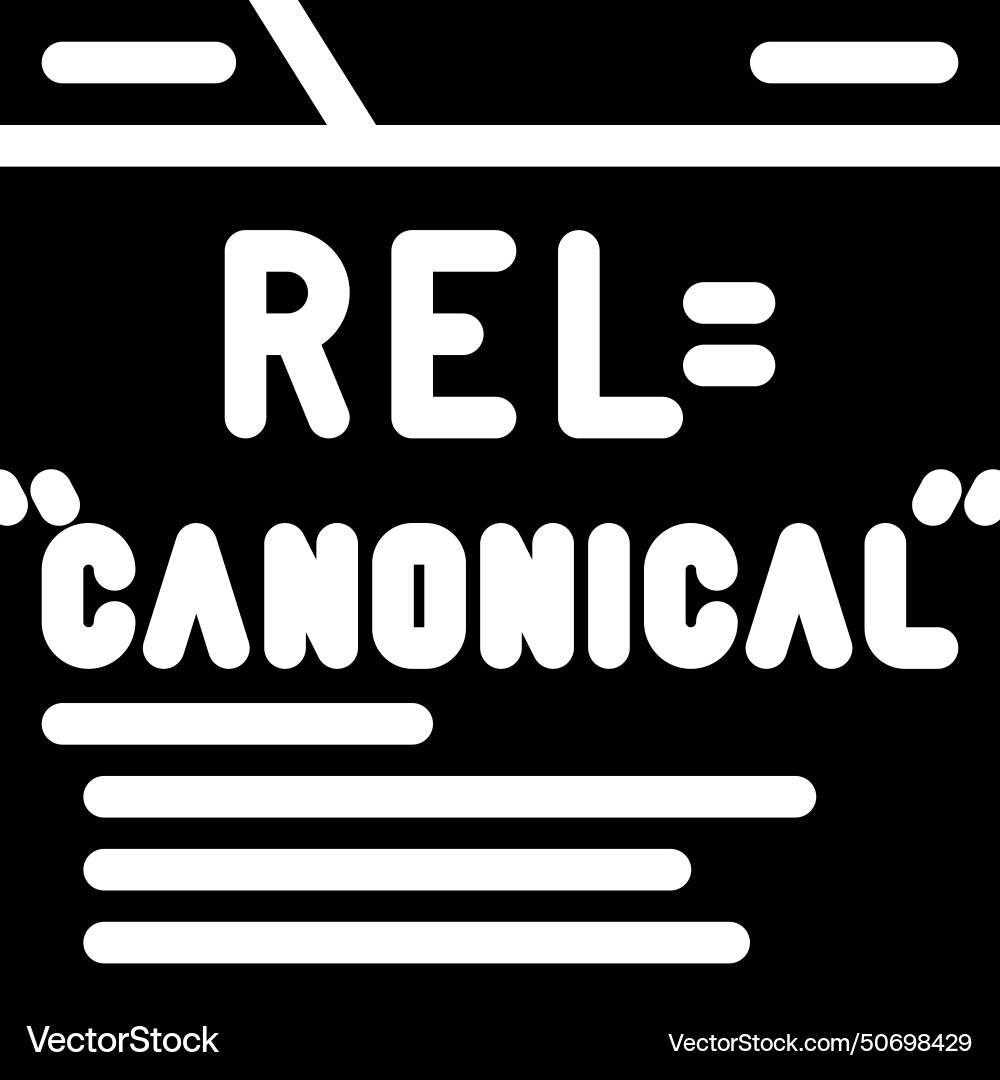 Canonical url seo glyph icon Royalty Free Vector Image