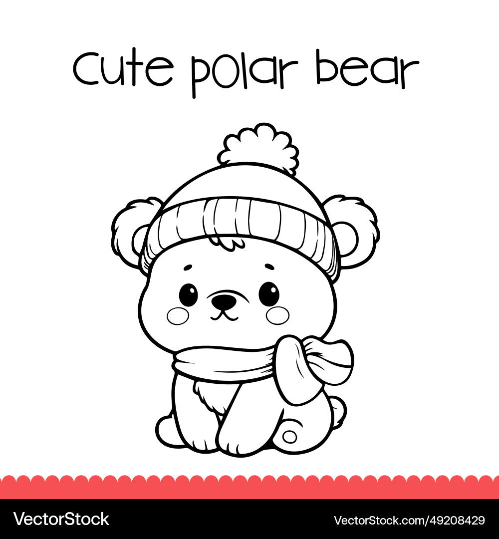 Christmas Polar Bear Coloring Page