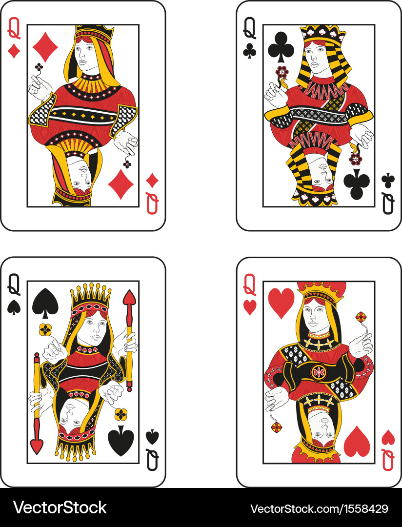 Four queens Royalty Free Vector Image - VectorStock
