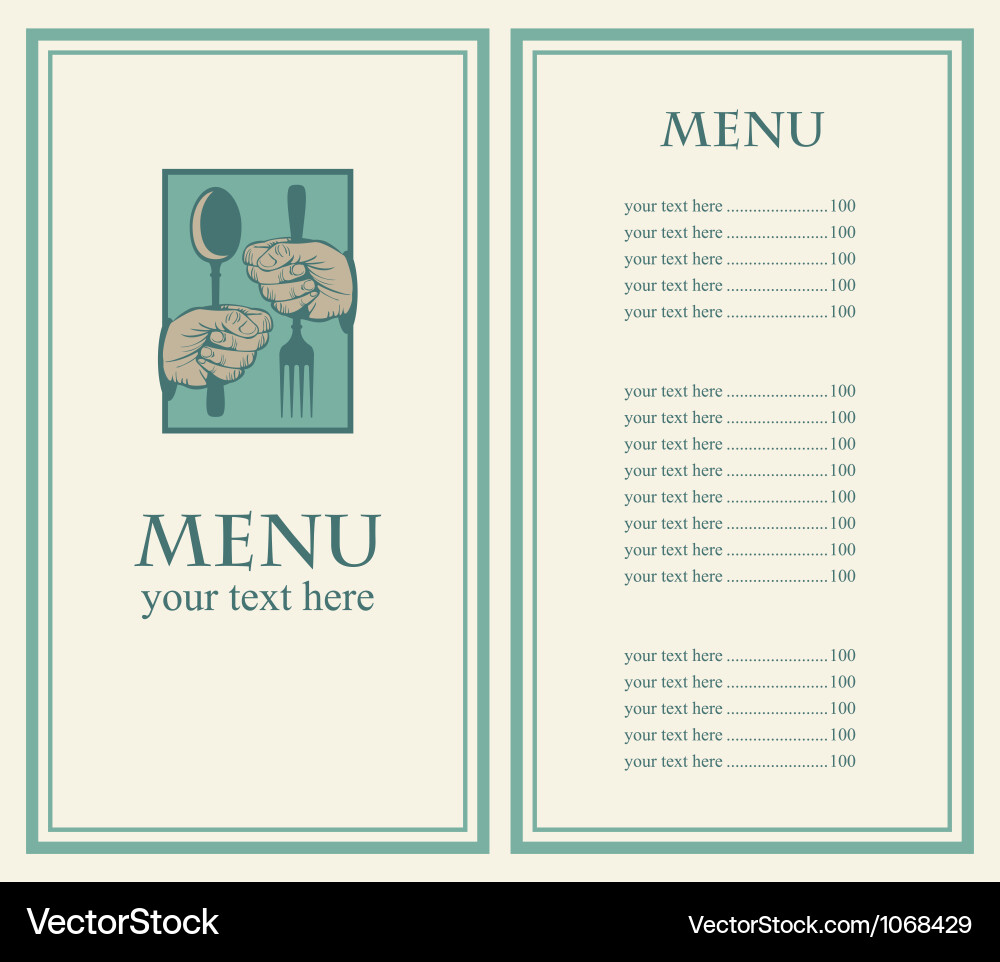 Hand menu Royalty Free Vector Image - VectorStock