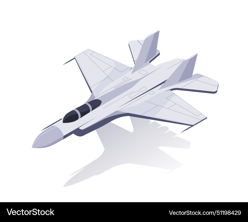 Isometric fighter jet model isolated on a white Vector Image