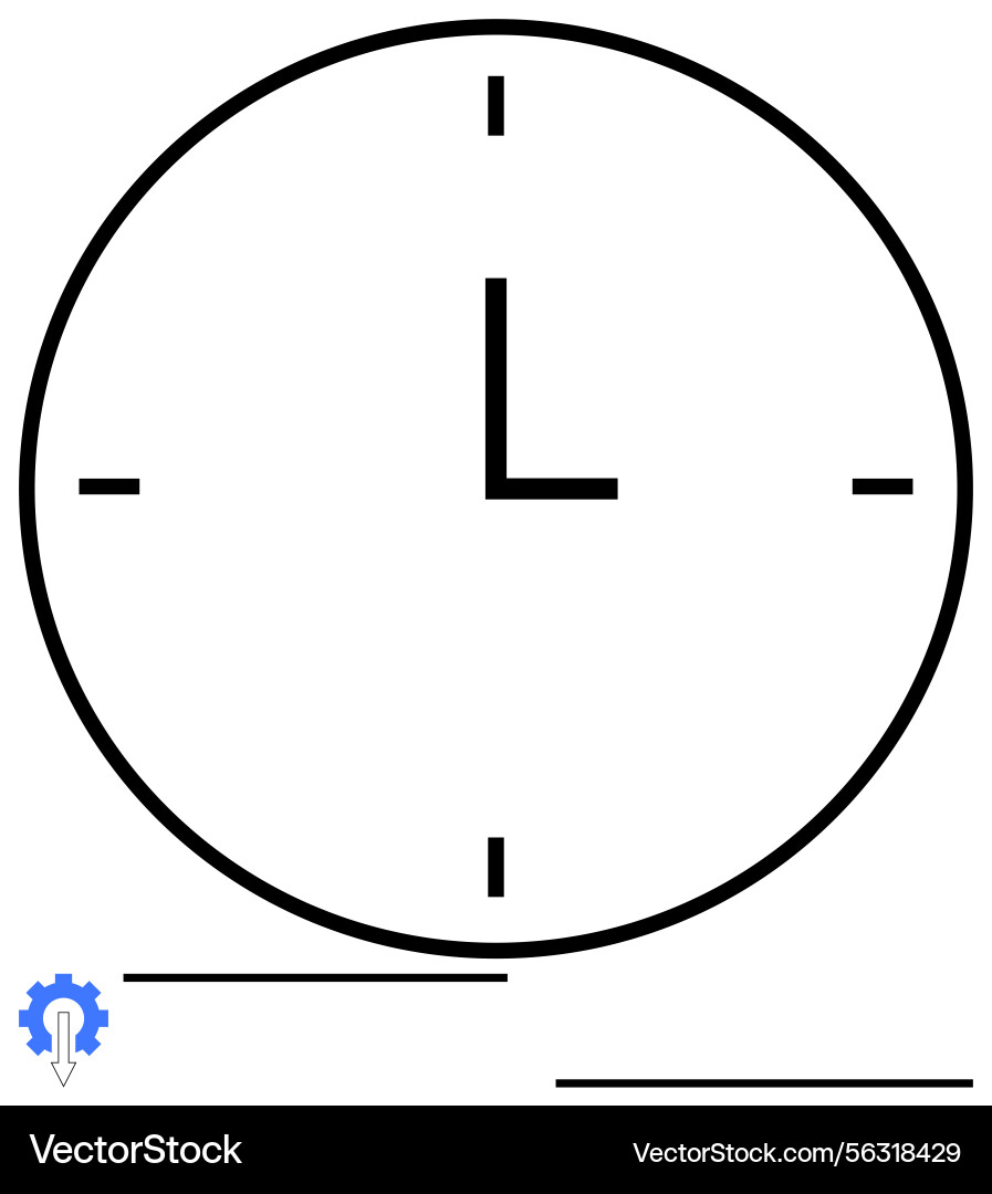 Modern Clock Face - Minimalist Time Display Vector Image