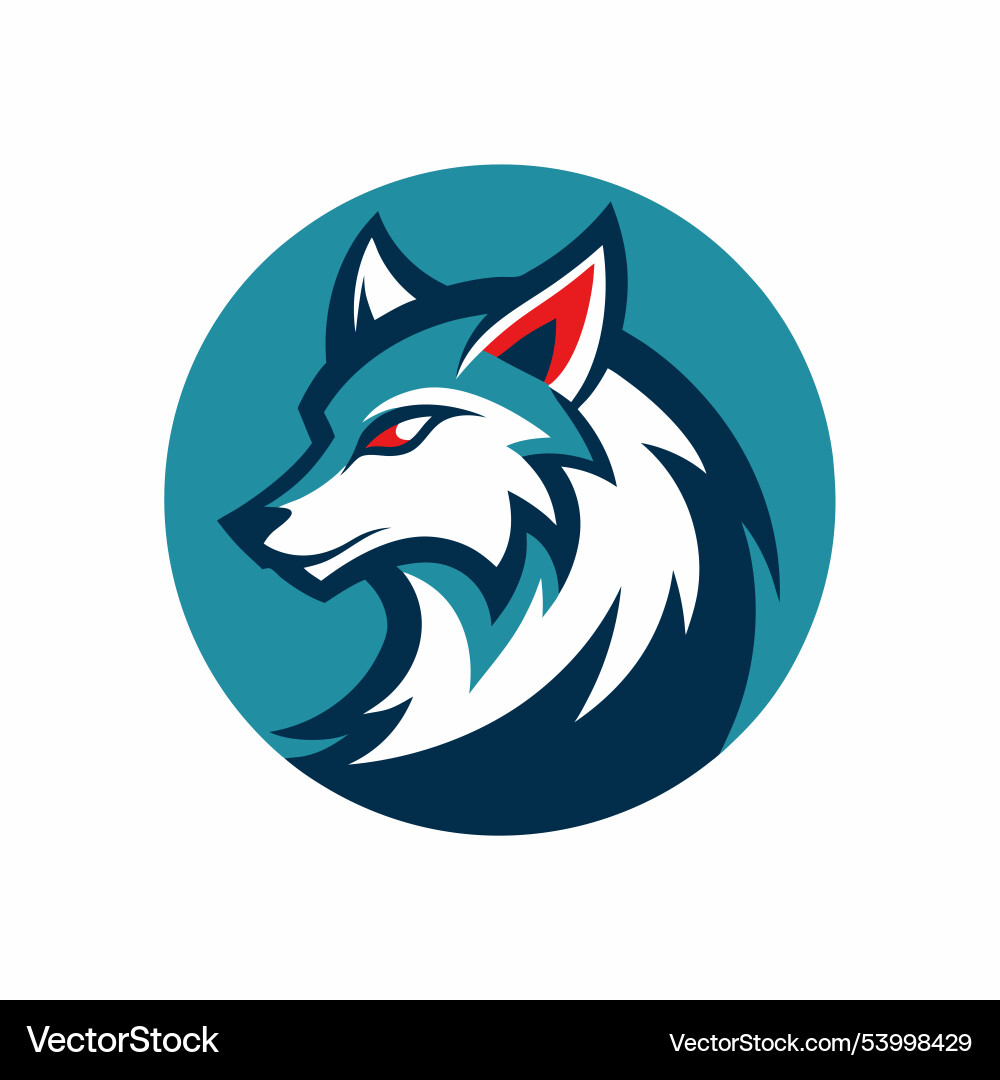 Modern wolf mascot logo in circular design Vector Image