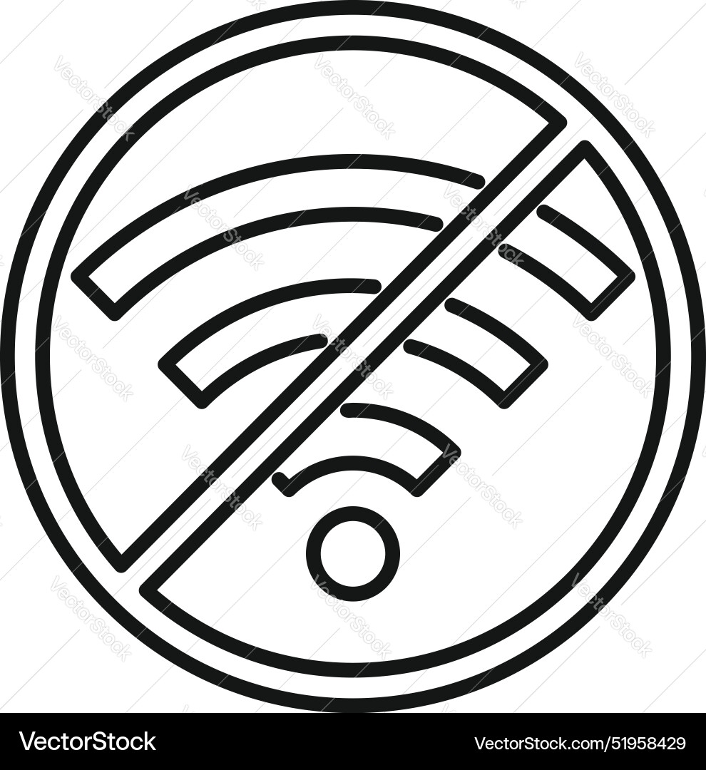 No wifi sign depicting disconnected wireless Vector Image