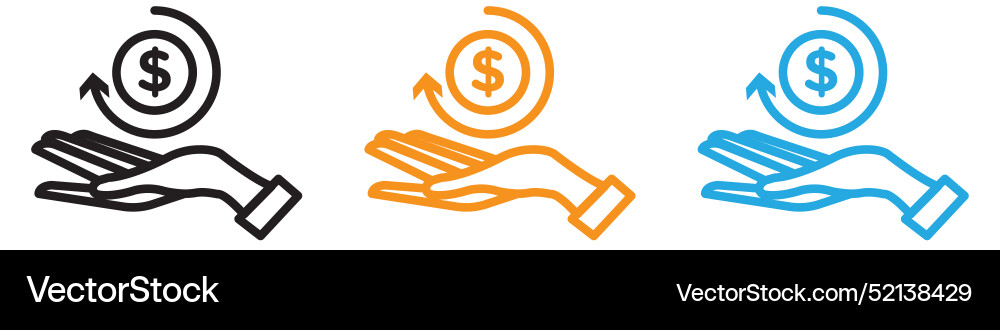 Refund money logo set collection for web app ui Vector Image