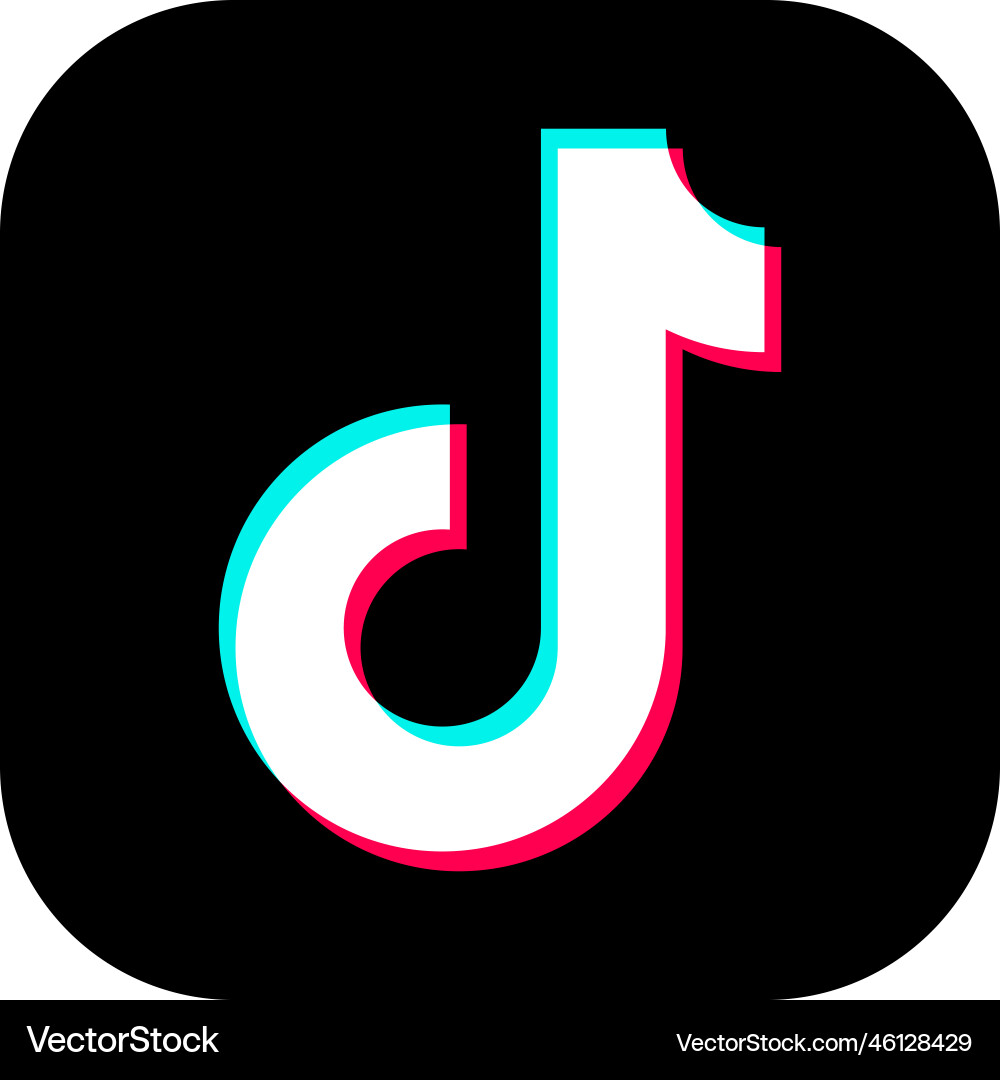 TikTok Logo - Social Media Icon Royalty Free Vector Image