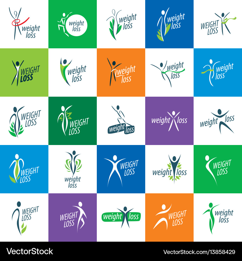 Weight loss icons Royalty Free Vector Image - VectorStock