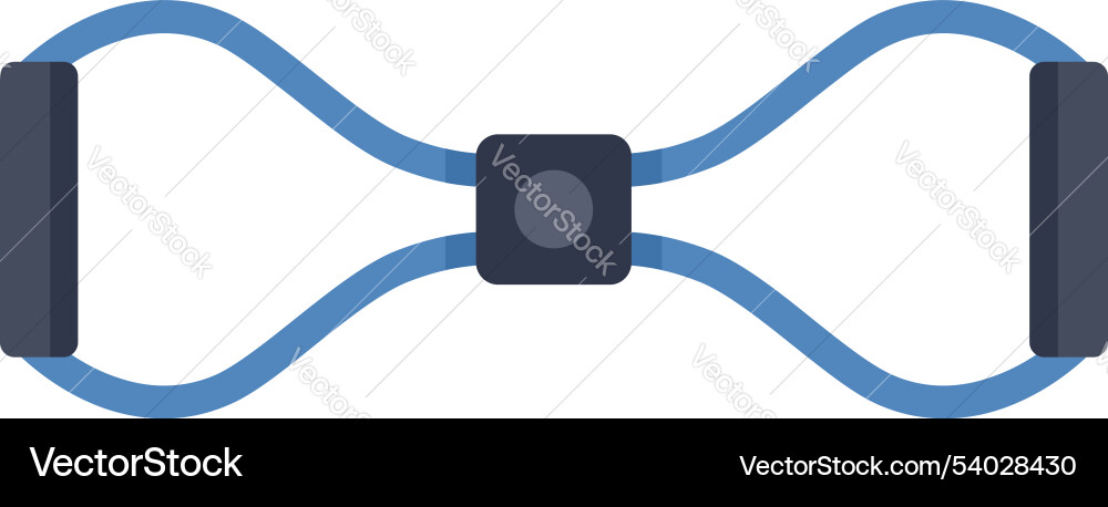 Blue resistance band lying flat on white Vector Image