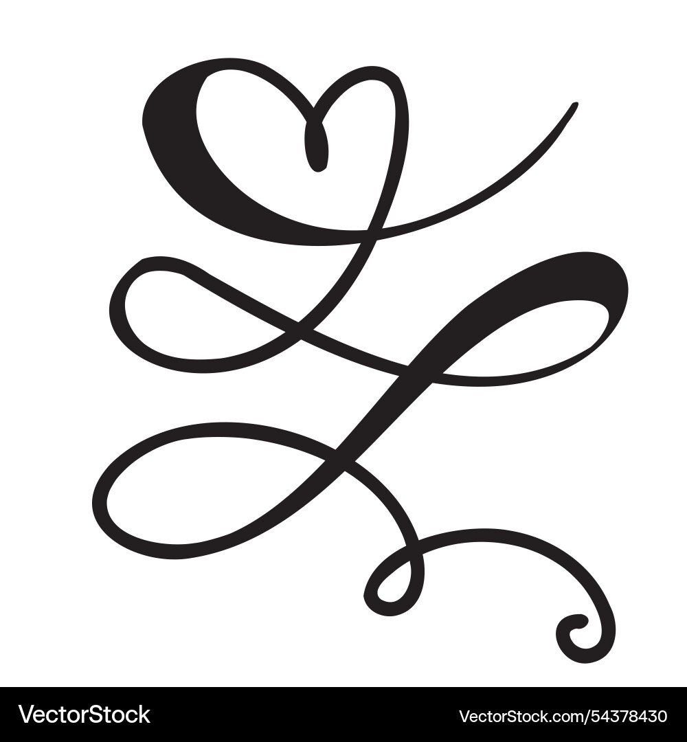 Continuous heart one line art love Royalty Free Vector Image